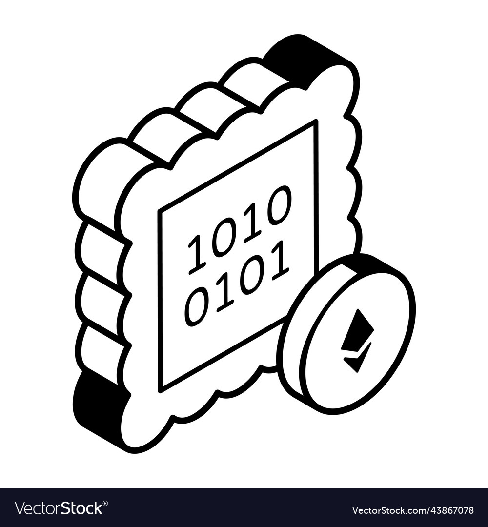 Coding cryptocurrency encryption crypto binary Vector Image