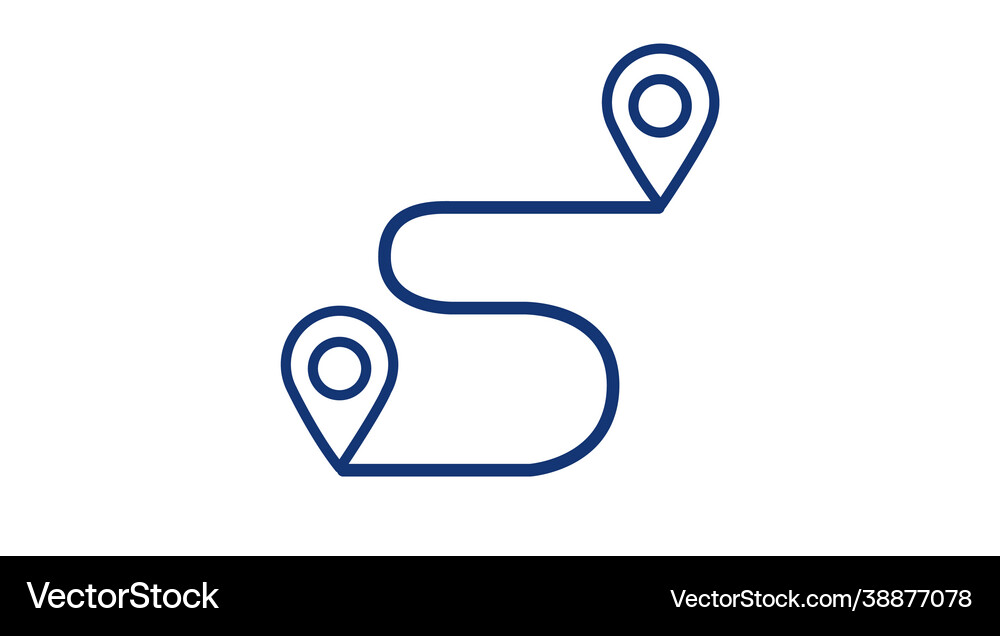 Distance location or destination icon Royalty Free Vector