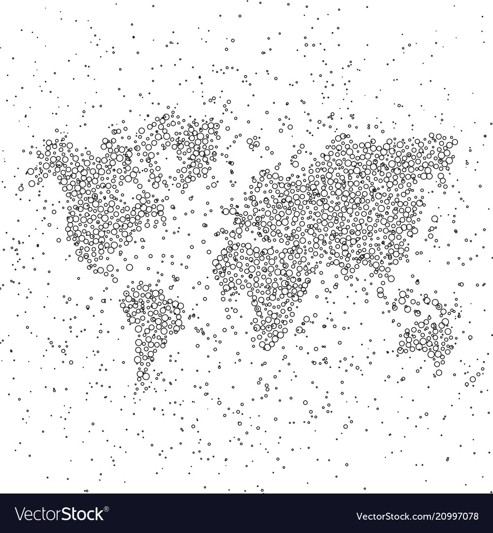 Dotted world map Royalty Free Vector Image - VectorStock