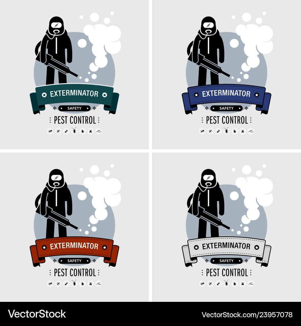Exterminator logo design artwork of pest control Vector Image