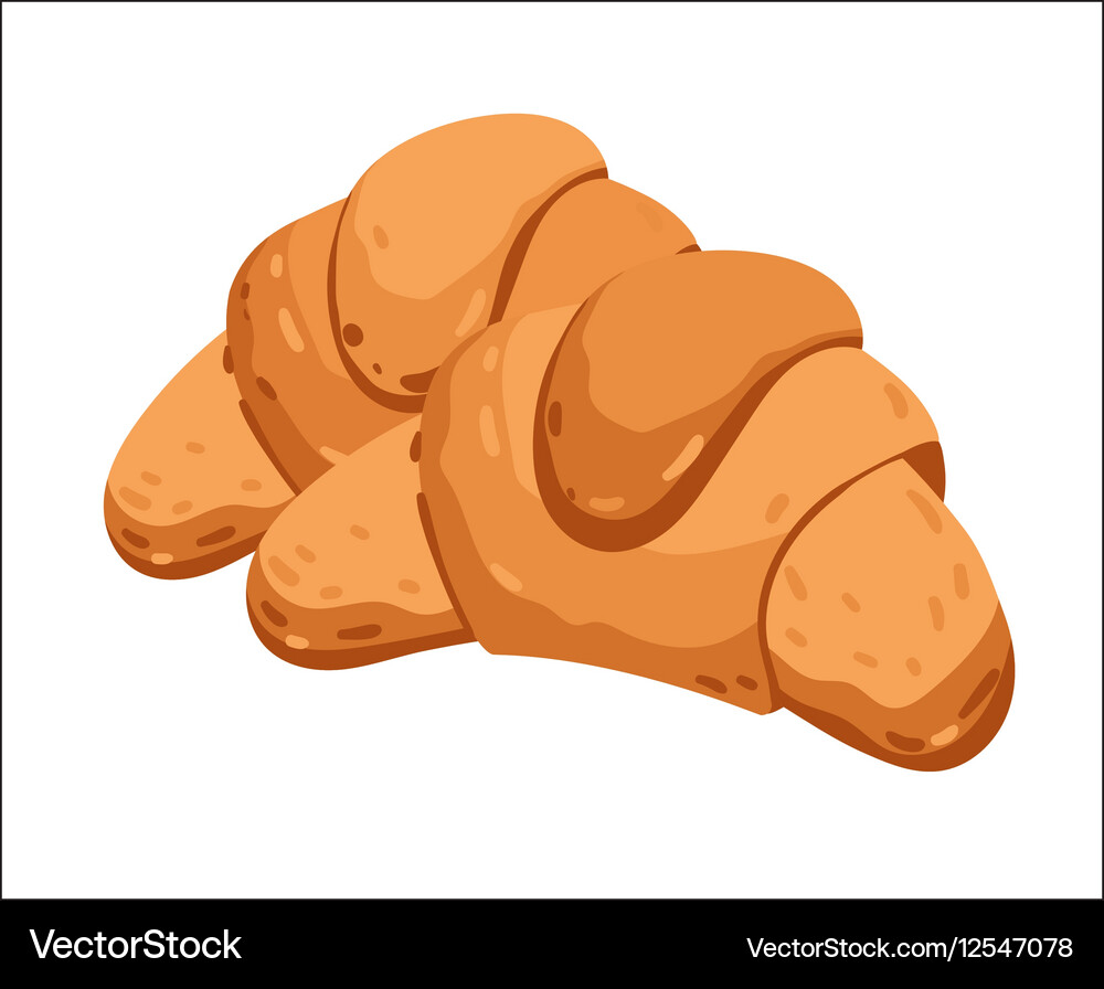 Fresh croissant isolated cartoon Royalty Free Vector Image