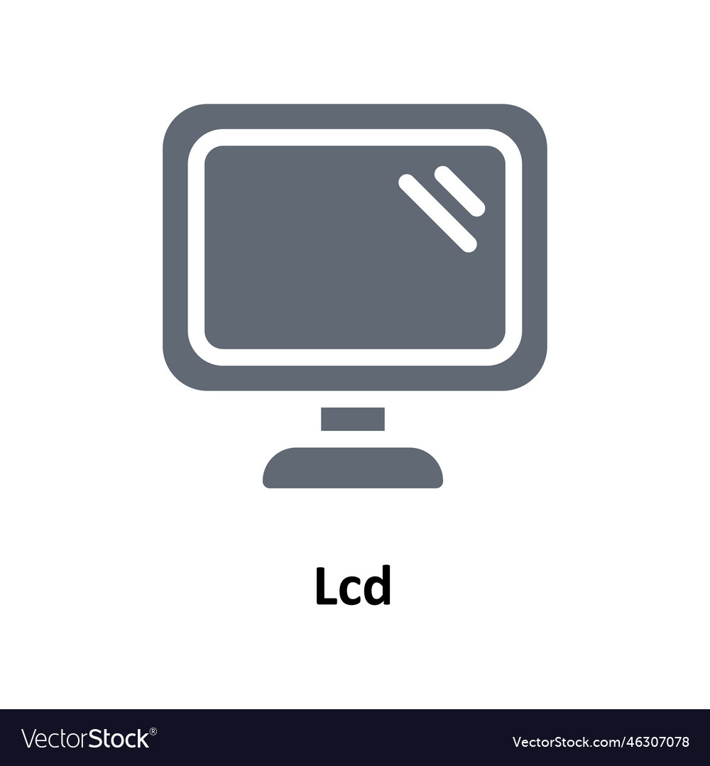 Lcd solid icons simple stock Royalty Free Vector Image