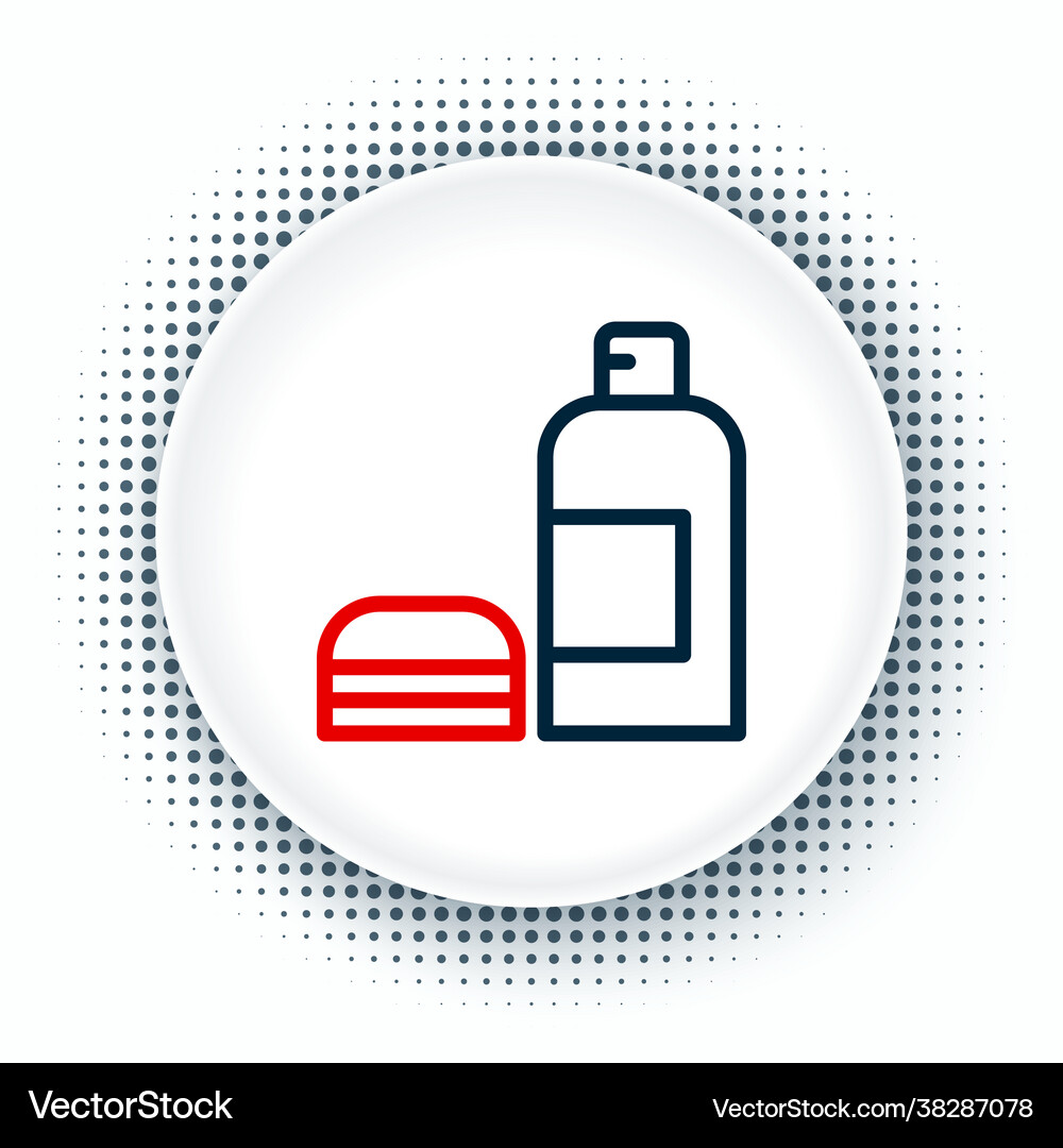 Line bottle shampoo icon isolated on white Vector Image