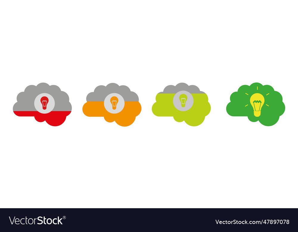 Loading brain icon progress bar Royalty Free Vector Image