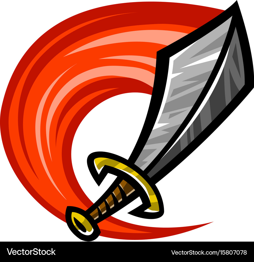 Metal sword cartoon icon Royalty Free Vector Image