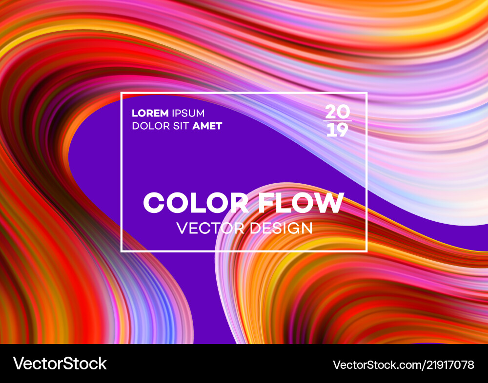Modern colorful flow poster wave liquid shape in Vector Image