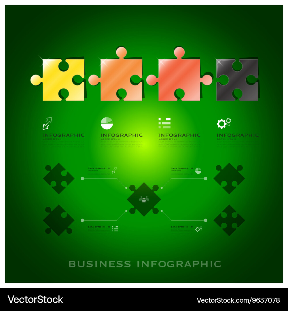 Modern jigsaw puzzle business infographic Vector Image