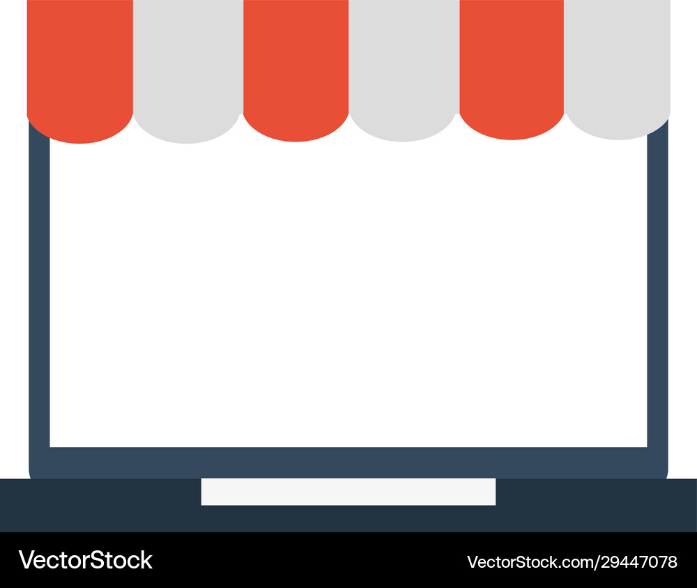 Open laptop with tent on white background Vector Image