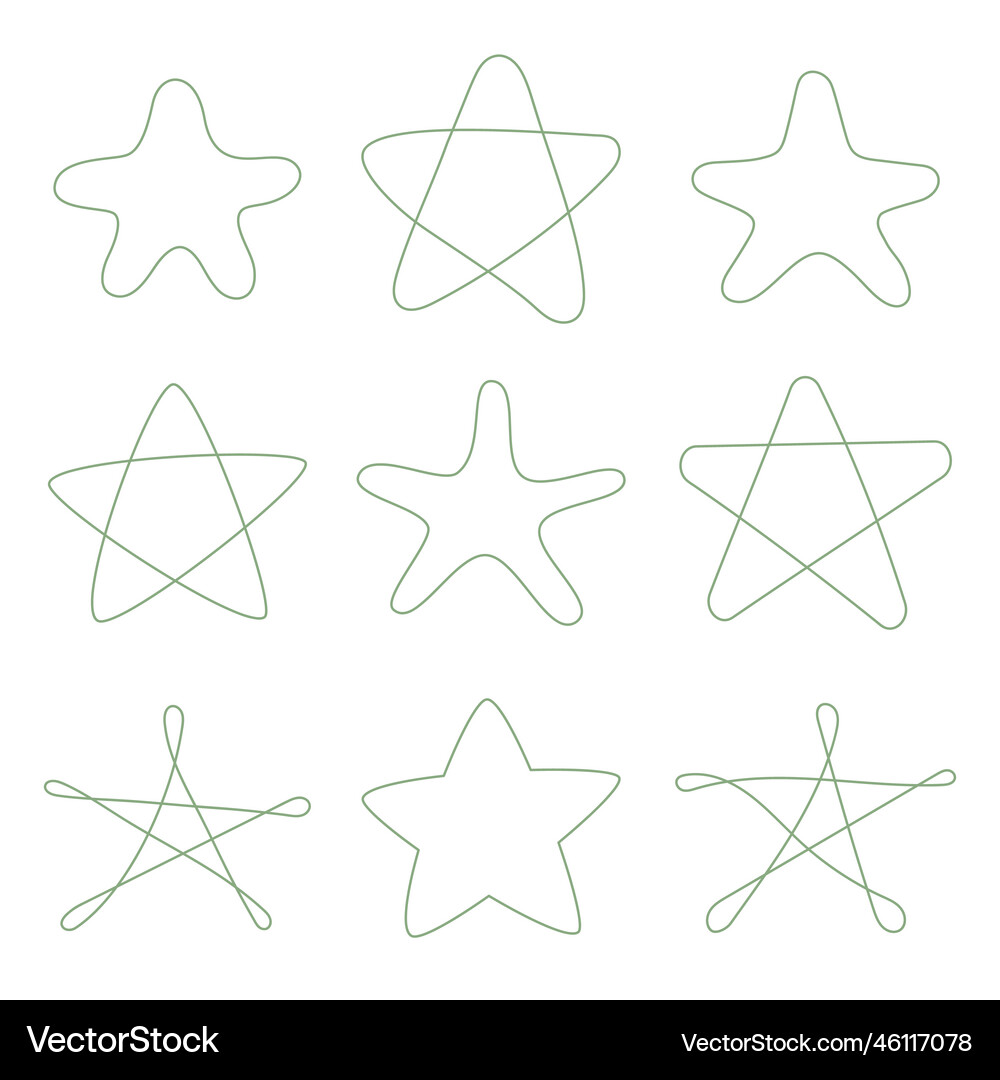 Outline stars set icon isolated Royalty Free Vector Image