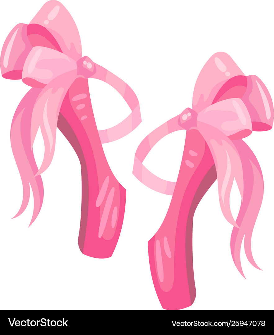 Pair pointe shoes with ribbons Royalty Free Vector Image