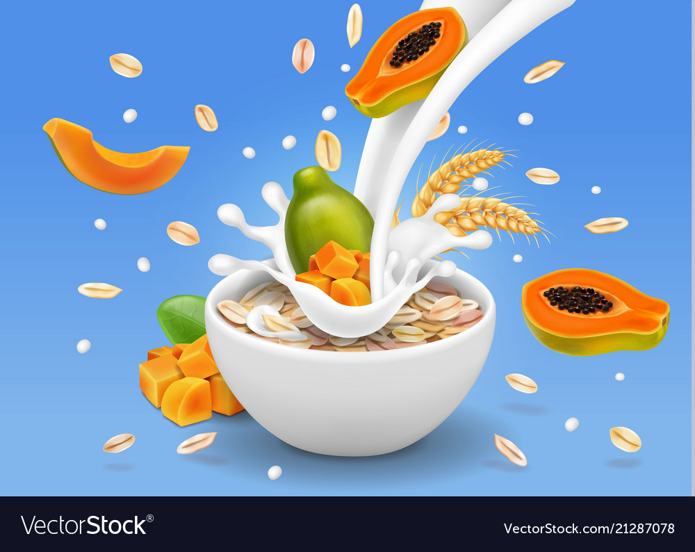 Milk Splatter Cereal In Bowl
