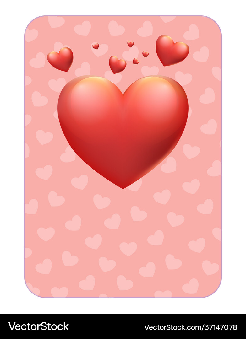 Romantic greeting card with red hearts Royalty Free Vector
