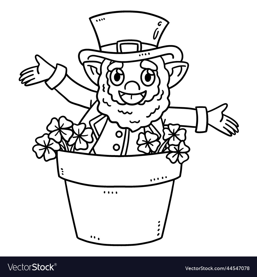 Saint patricks day leprechaun isolated coloring Vector Image
