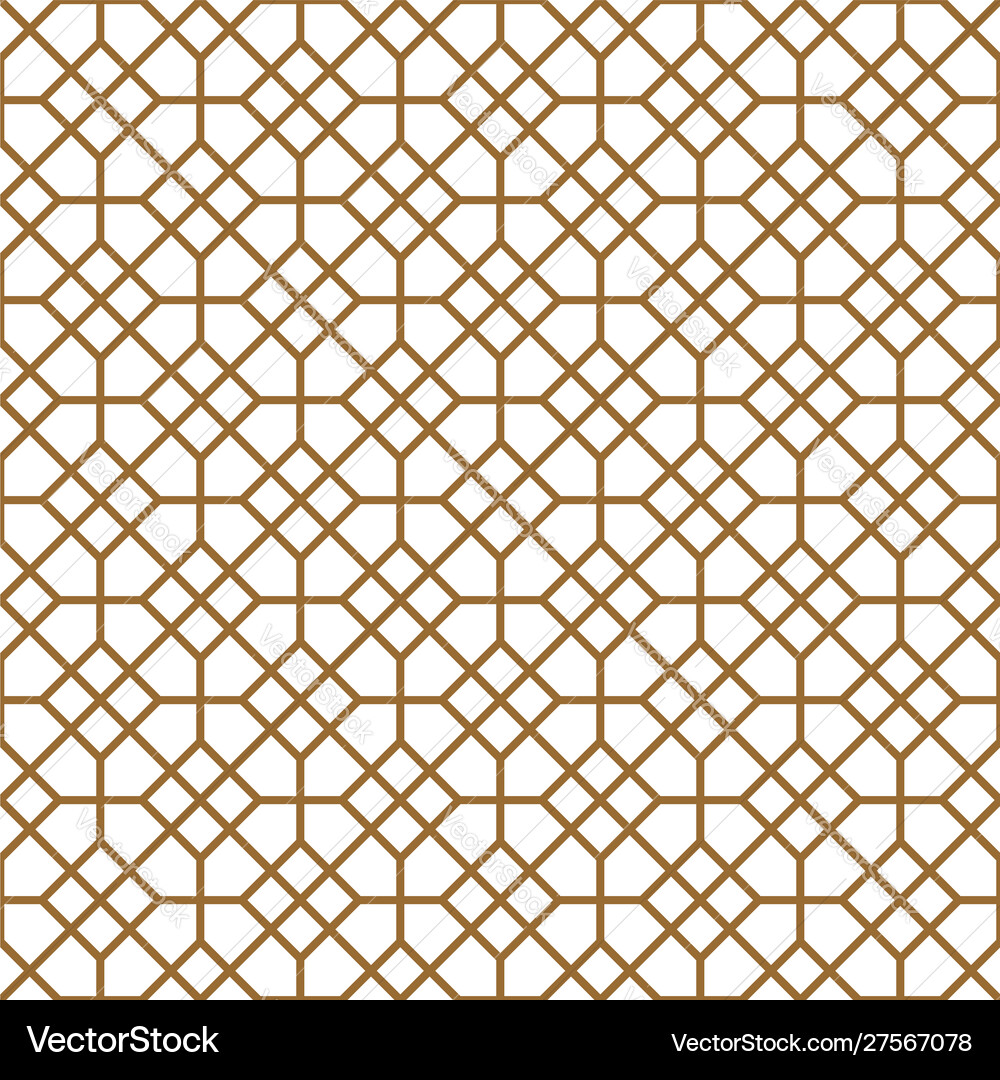 Seamless geometric pattern in golden and white Vector Image