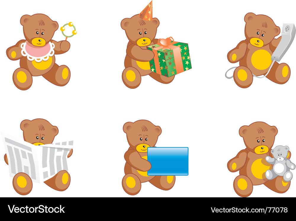 Teddy bears Royalty Free Vector Image - VectorStock