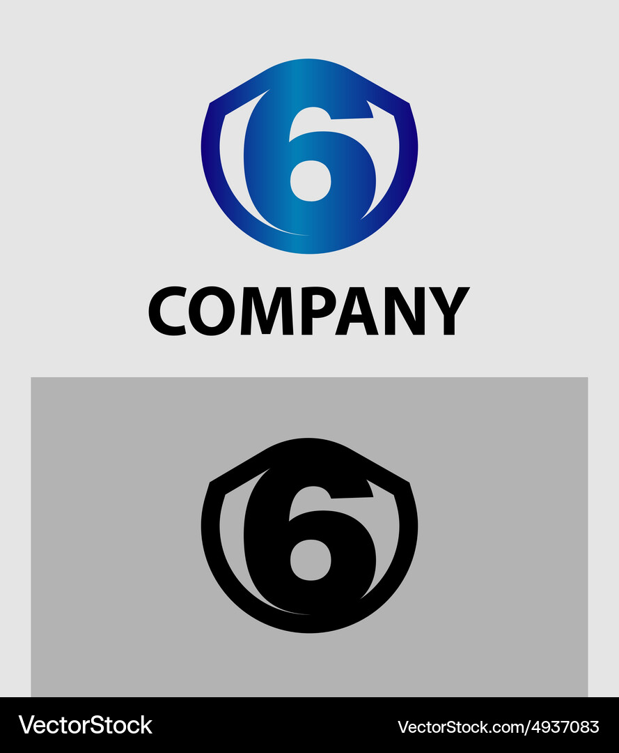 Abstract Number 6 logo Symbol icon set Royalty Free Vector