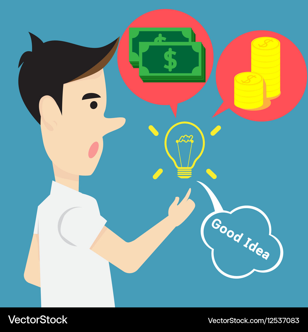 Concept idea creativity for money and success Vector Image