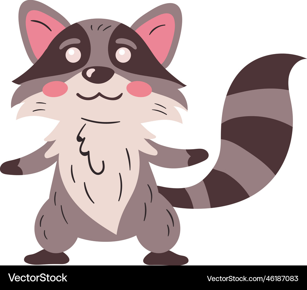 Cute raccoon animal Royalty Free Vector Image - VectorStock