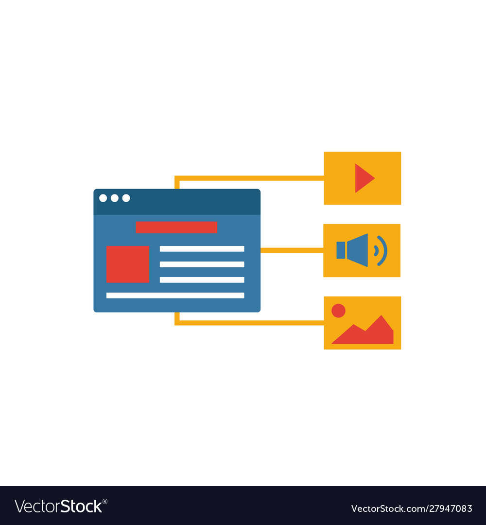 Digital content icon simple flat element from Vector Image