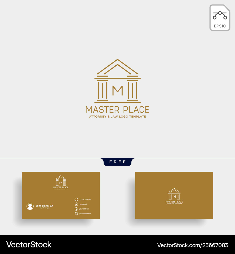 Elegant attorney logo line design template Vector Image