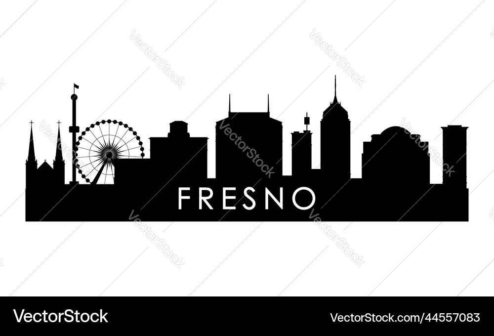 Fresno City Skyline Silhouette Royalty Free Vector Image