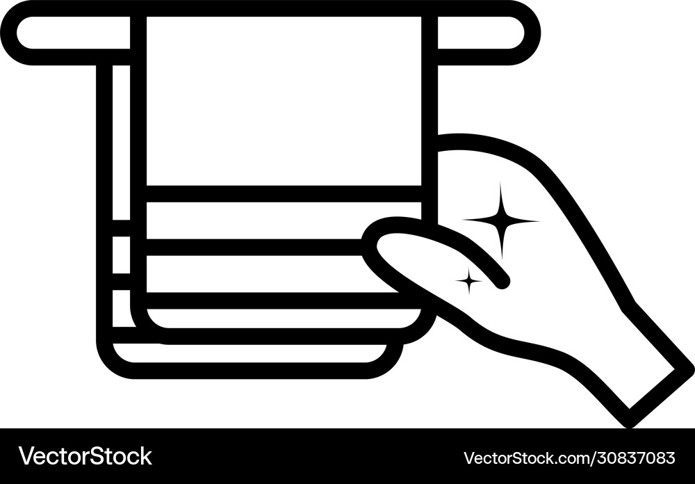Hand towel and icon line style Royalty Free Vector Image