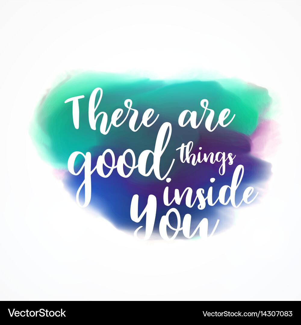 Lettering on watercolor splash background Vector Image