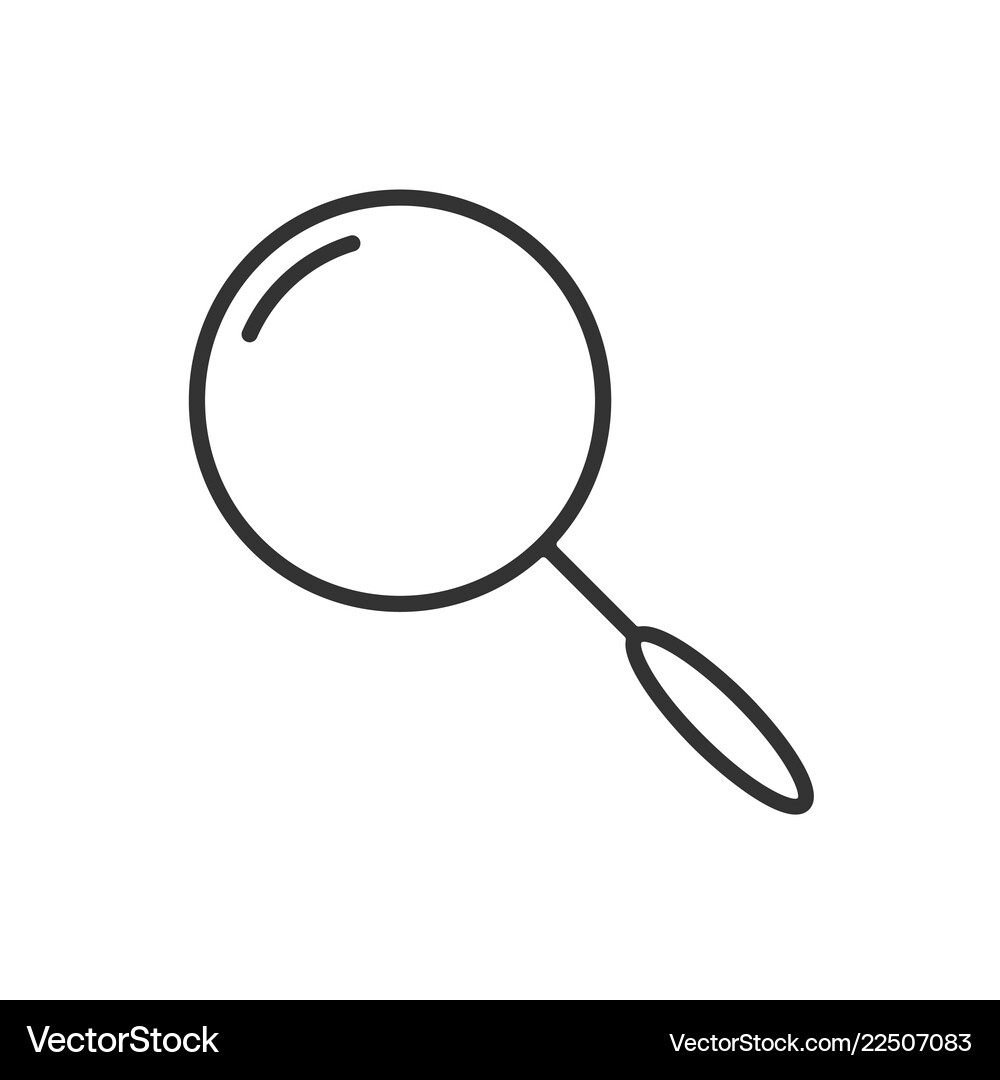 Magnifying glass line icon on a white background Vector Image