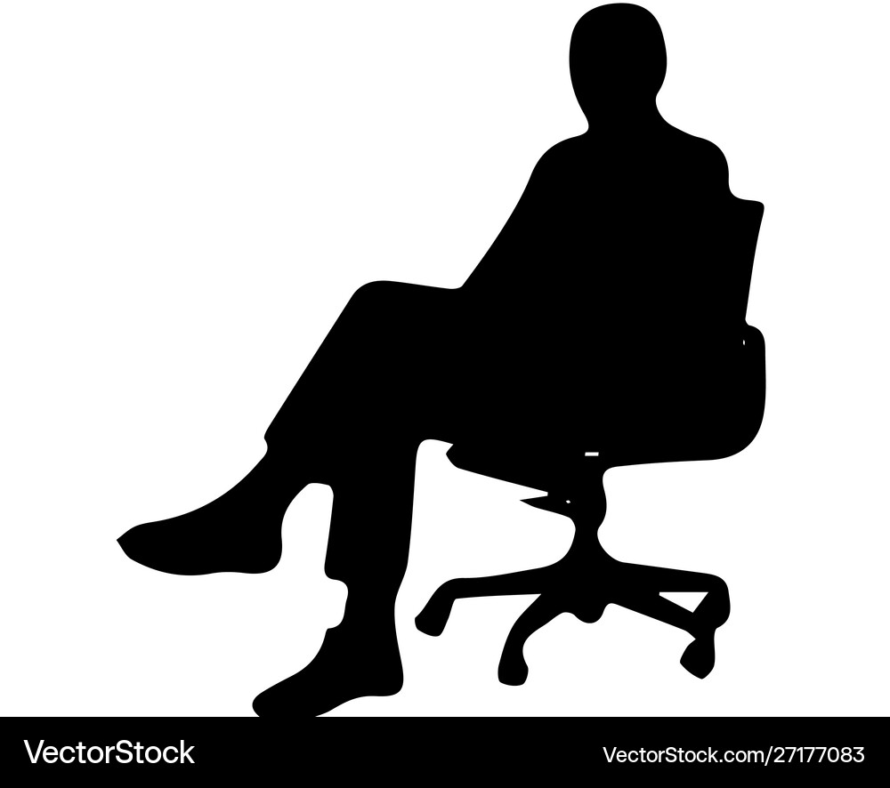 Man sitting in office chair Royalty Free Vector Image