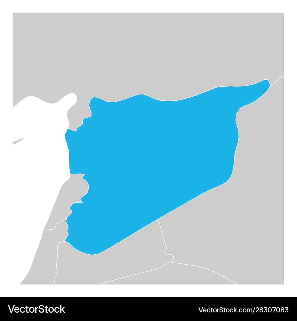 Map syria green highlighted with neighbor Vector Image