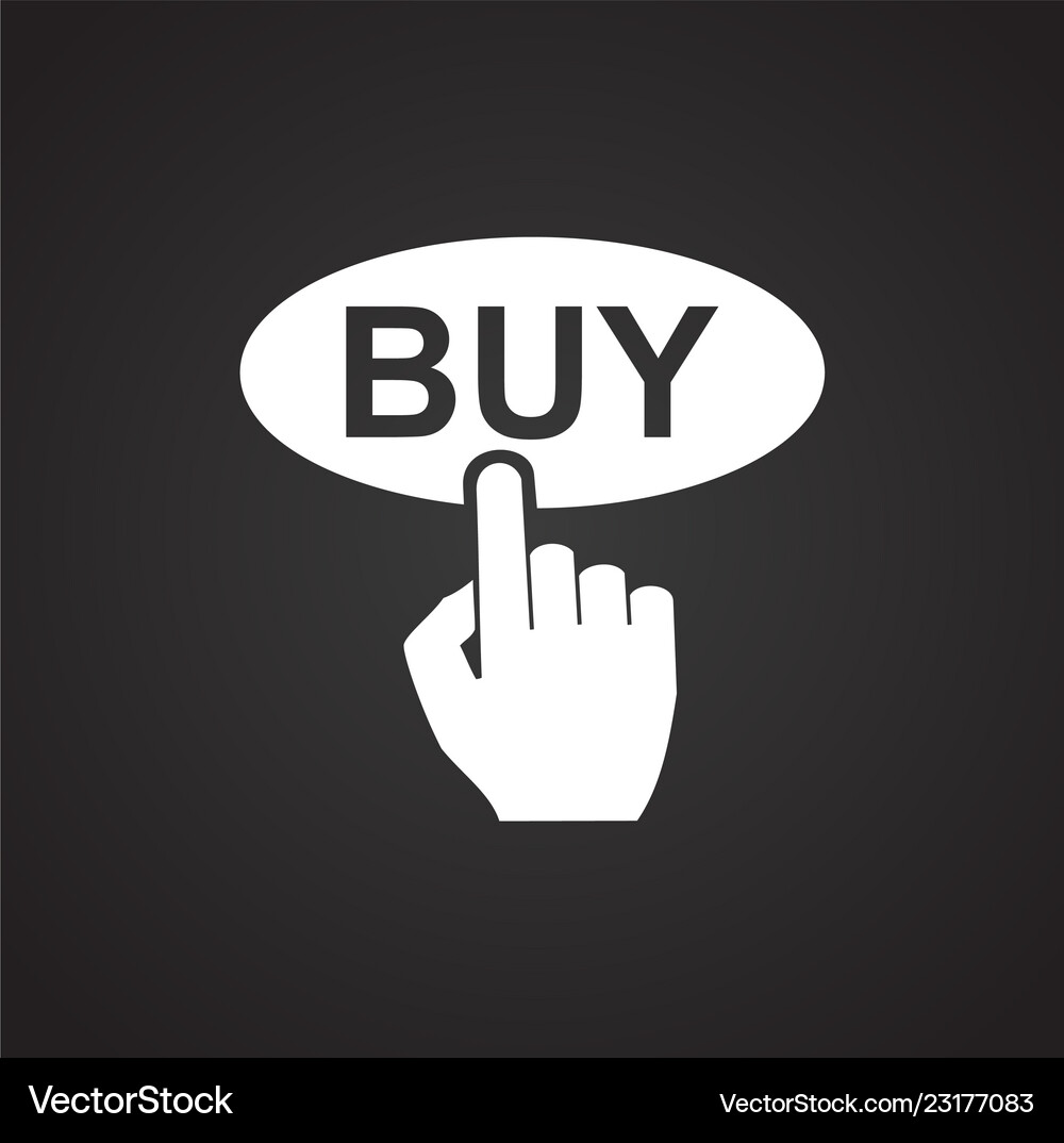 Online shoping buy button icon on black background