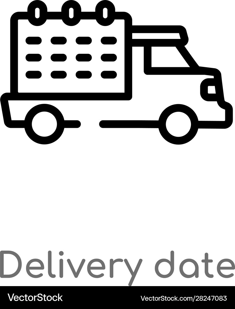 Outline delivery date icon isolated black simple Vector Image