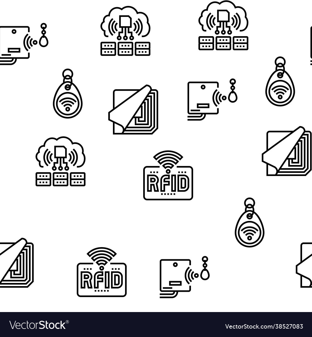 Rfid chip technology seamless pattern Royalty Free Vector