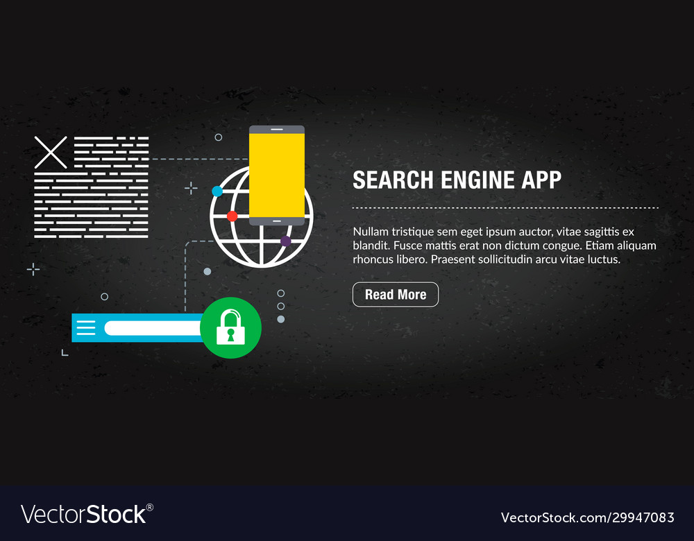 Search engine app banner internet with icons Vector Image