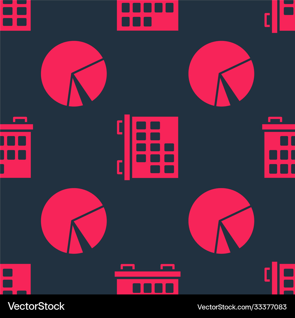 Set pie chart infographic and calendar on seamless