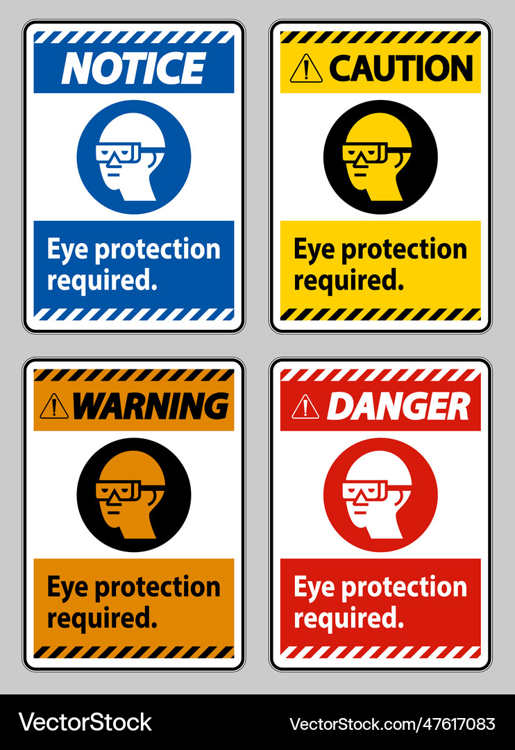 Sign eye protection required on white background Vector Image