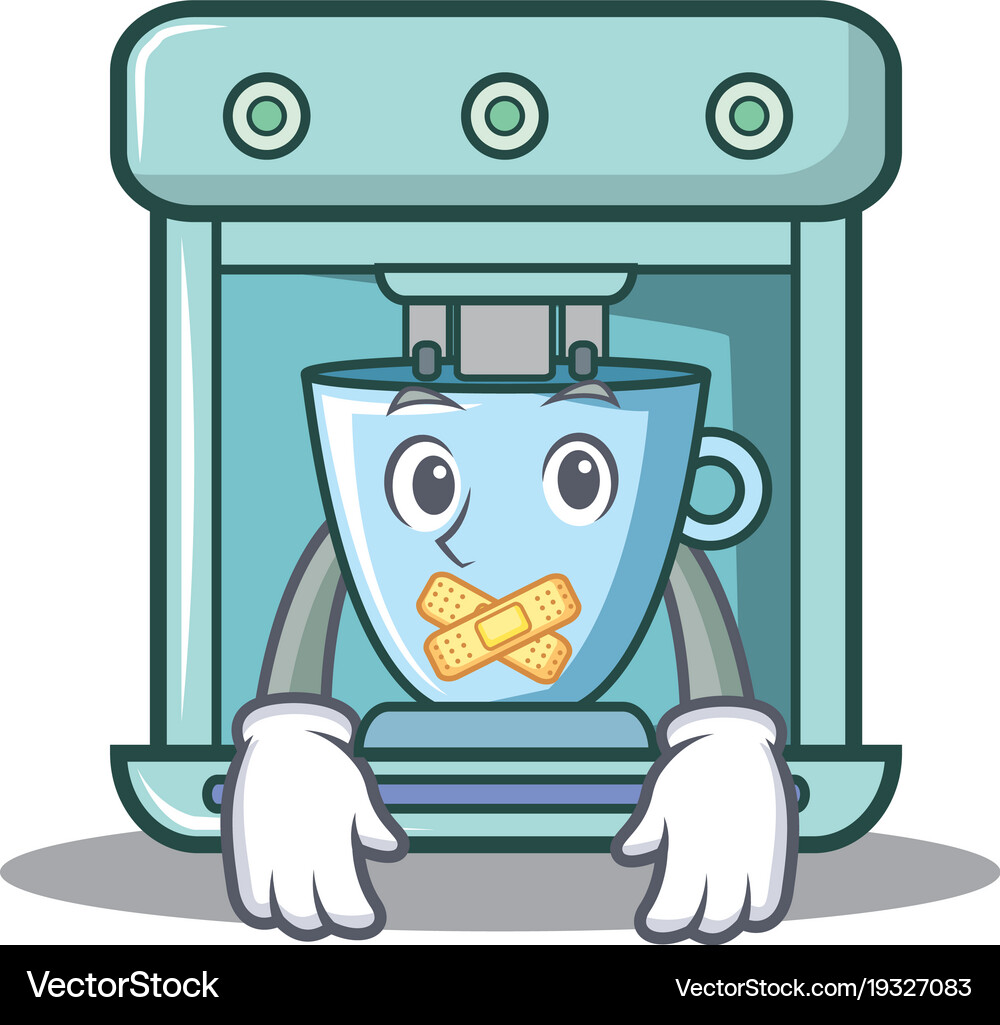 Silent coffee maker character cartoon Royalty Free Vector
