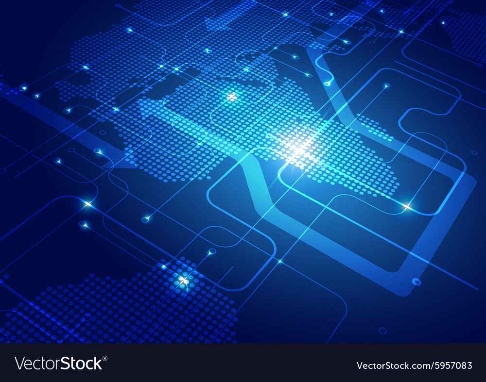 World map with technology background Royalty Free Vector