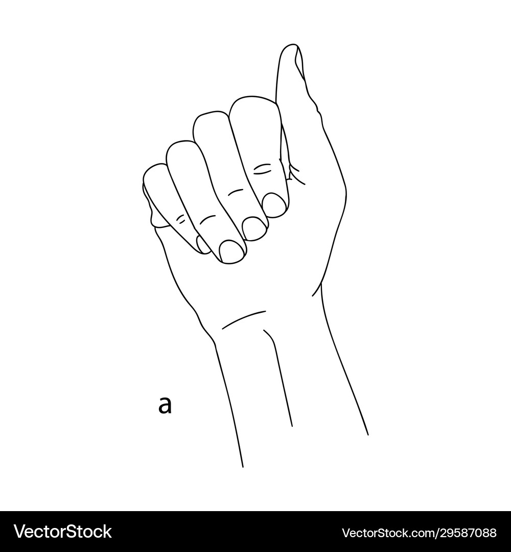 A is first letter alphabet in sign Royalty Free Vector Image