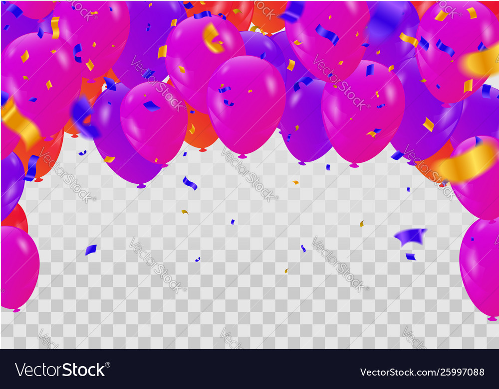 Birthday balloons template Royalty Free Vector Image