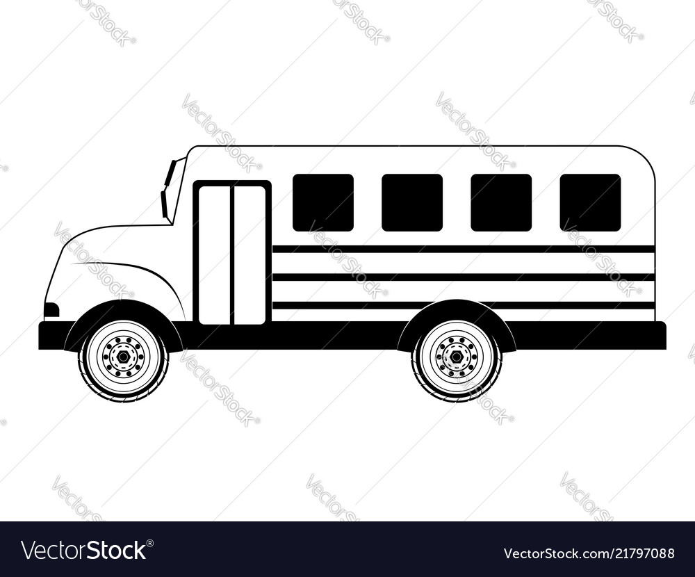 Bus in black and white Royalty Free Vector Image