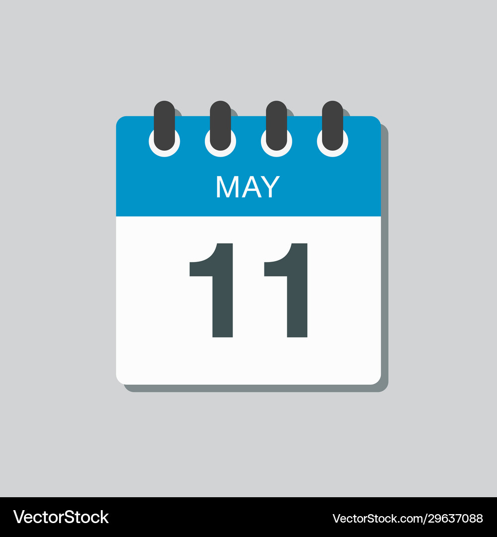 Calendar day 11 may days year Royalty Free Vector Image