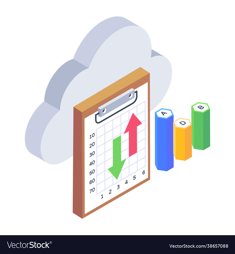 Cloud data analytics Royalty Free Vector Image