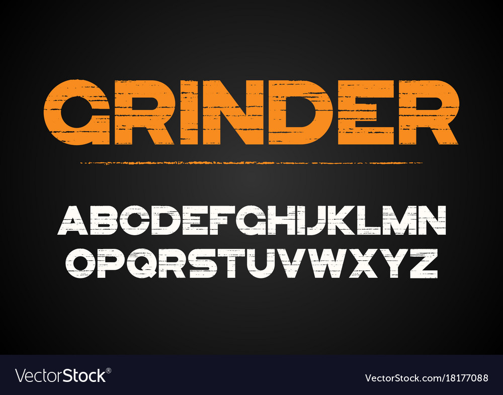 Decorative Textured Bold Font With Grunge Effect Vector Image
