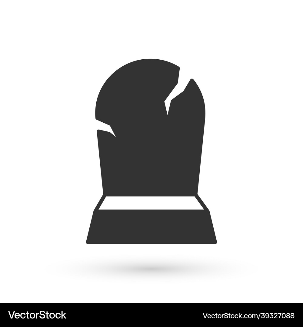 Grey tombstone with rip written on it icon Vector Image