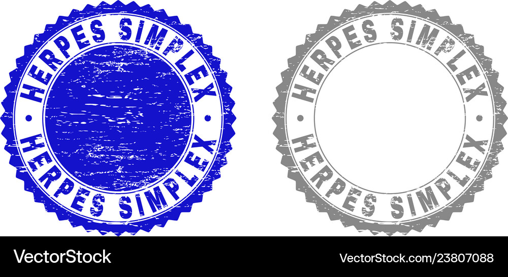 Grunge herpes simplex scratched stamp seals Vector Image
