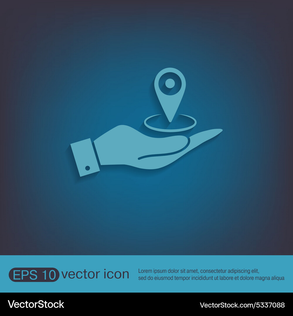 Hand holding a pin location on the map Royalty Free Vector