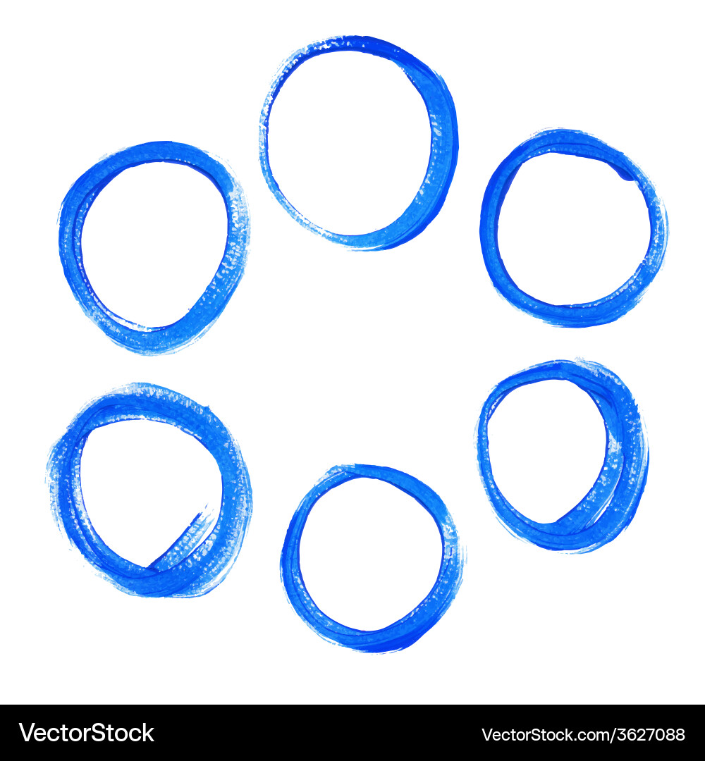 Set of blue acrylic round circles Royalty Free Vector Image