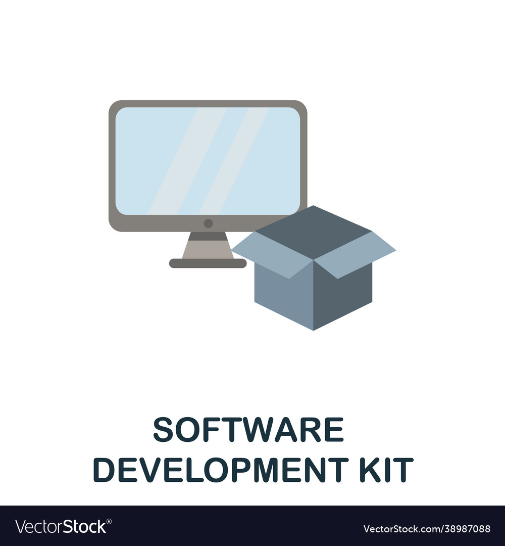 Software development kit flat icon colored sign Vector Image
