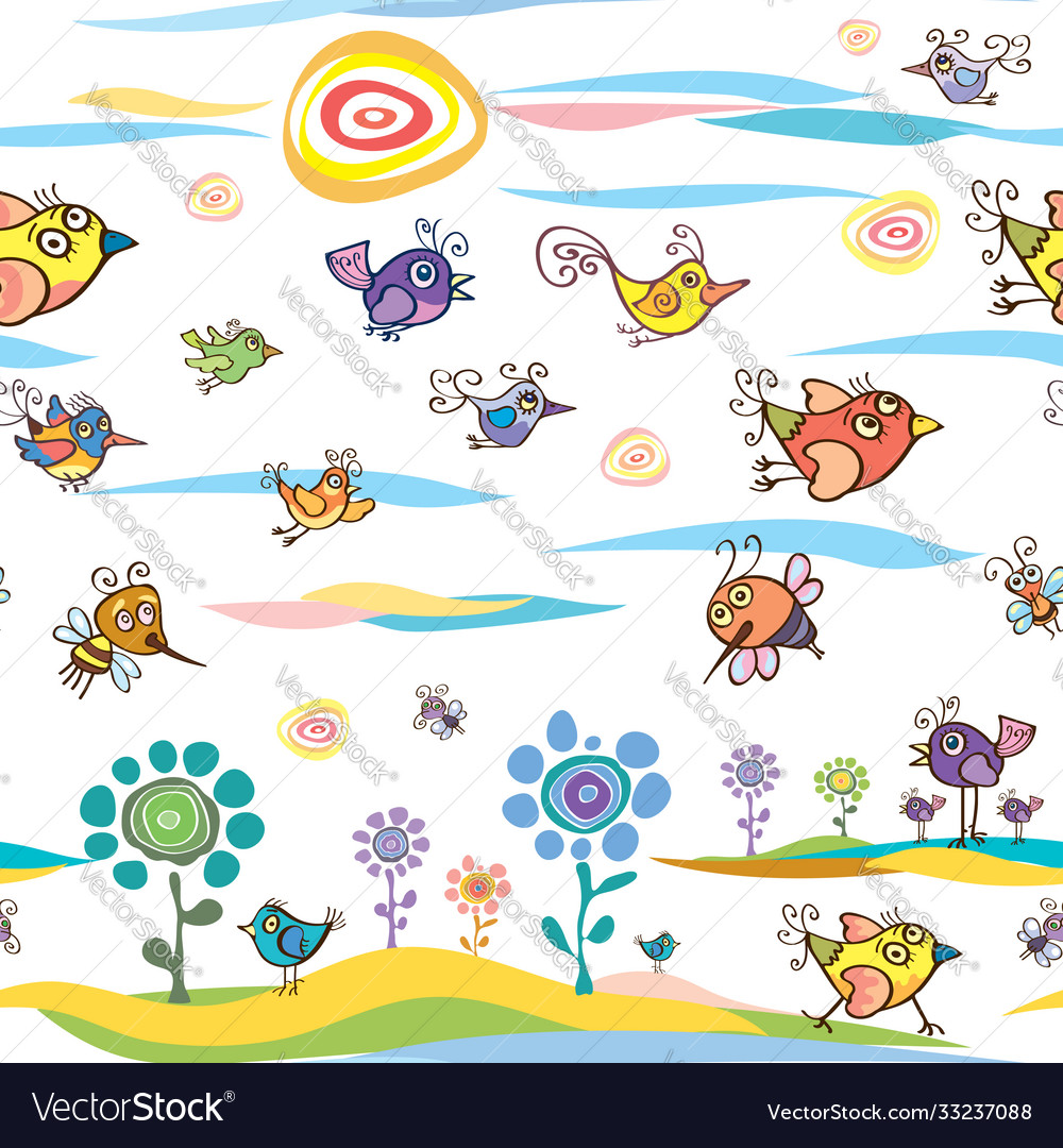 Summer spring pattern Royalty Free Vector Image